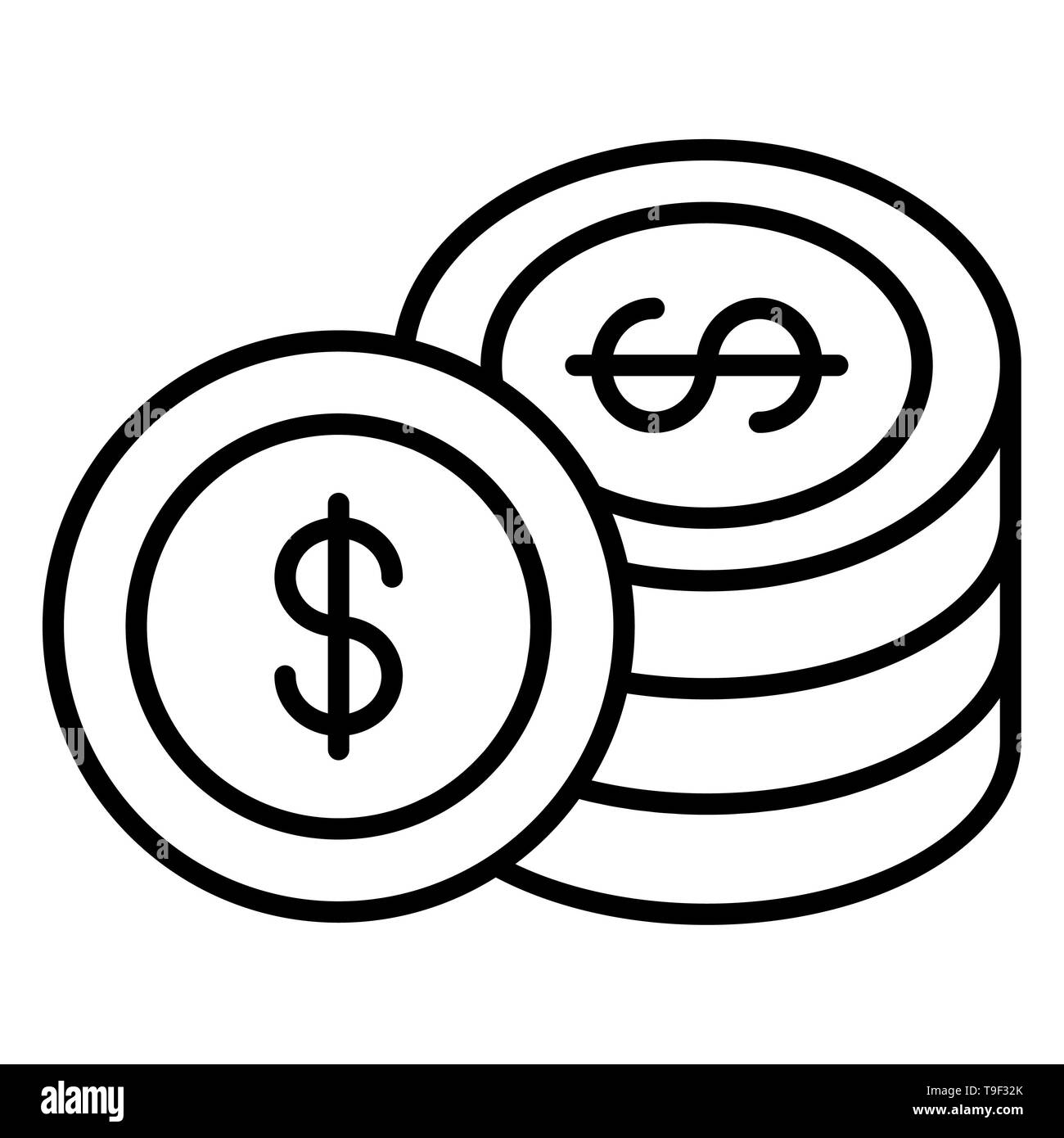 Coin Icon, Vector Illustration, Business Outline Stock Photo - Alamy