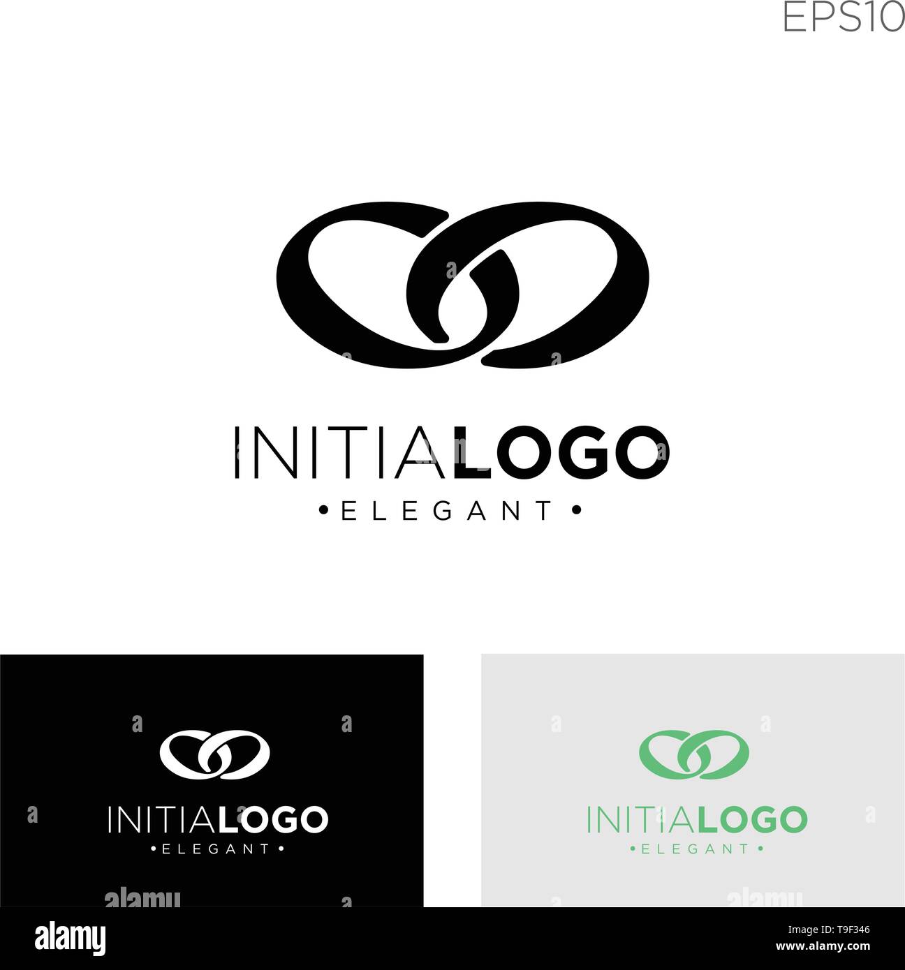 monogram initial o, oo, o logo template black color vector illustration ...