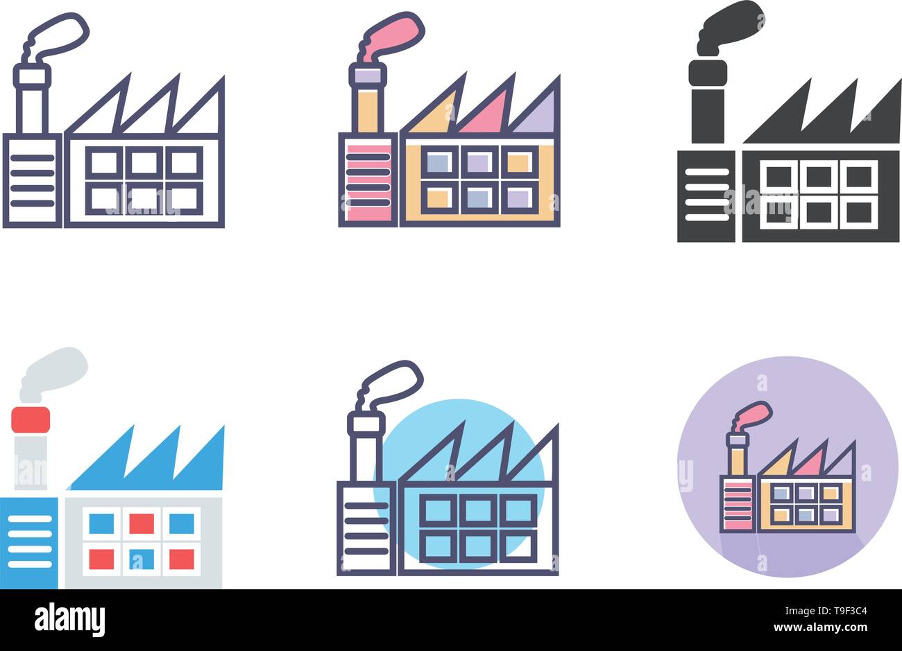 Factory icon set. simple clean factory sign symbol -vector illustration ...