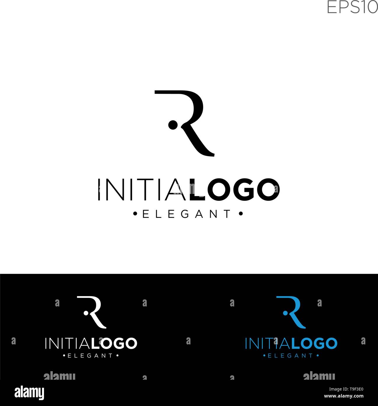 monogram initial r, rr, r logo template black color vector illustration ...