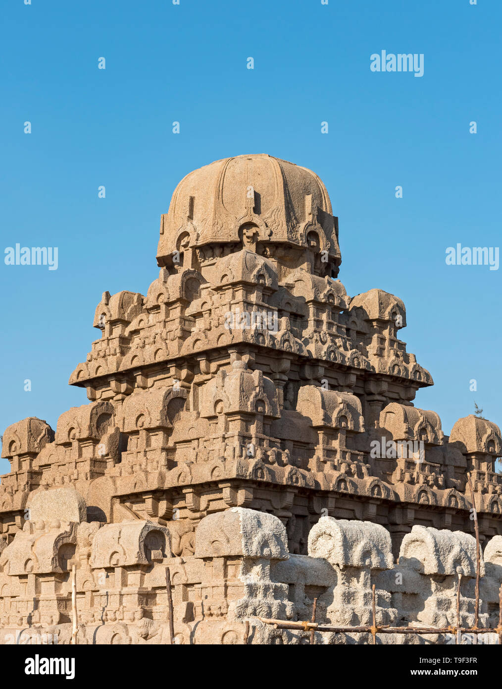 Dharmaraja Ratha monument, Pancha Rathas (Five Rathas), Mahabalipuram ...