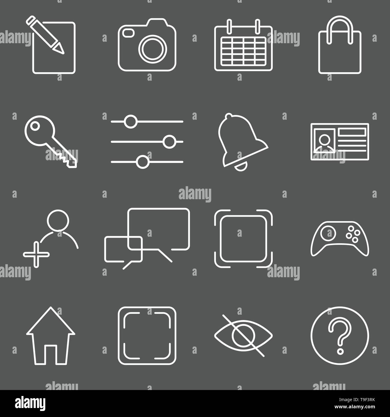 Vector illustration of apps icon set over linen texture Stock Vector ...