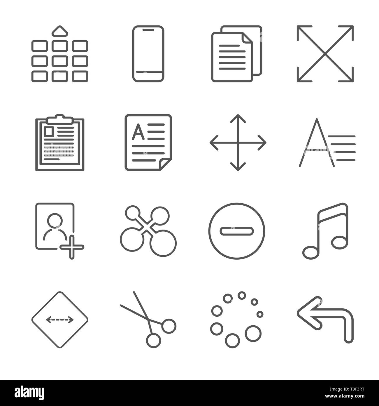 Vector illustration of apps icon set over linen texture. Universal ...