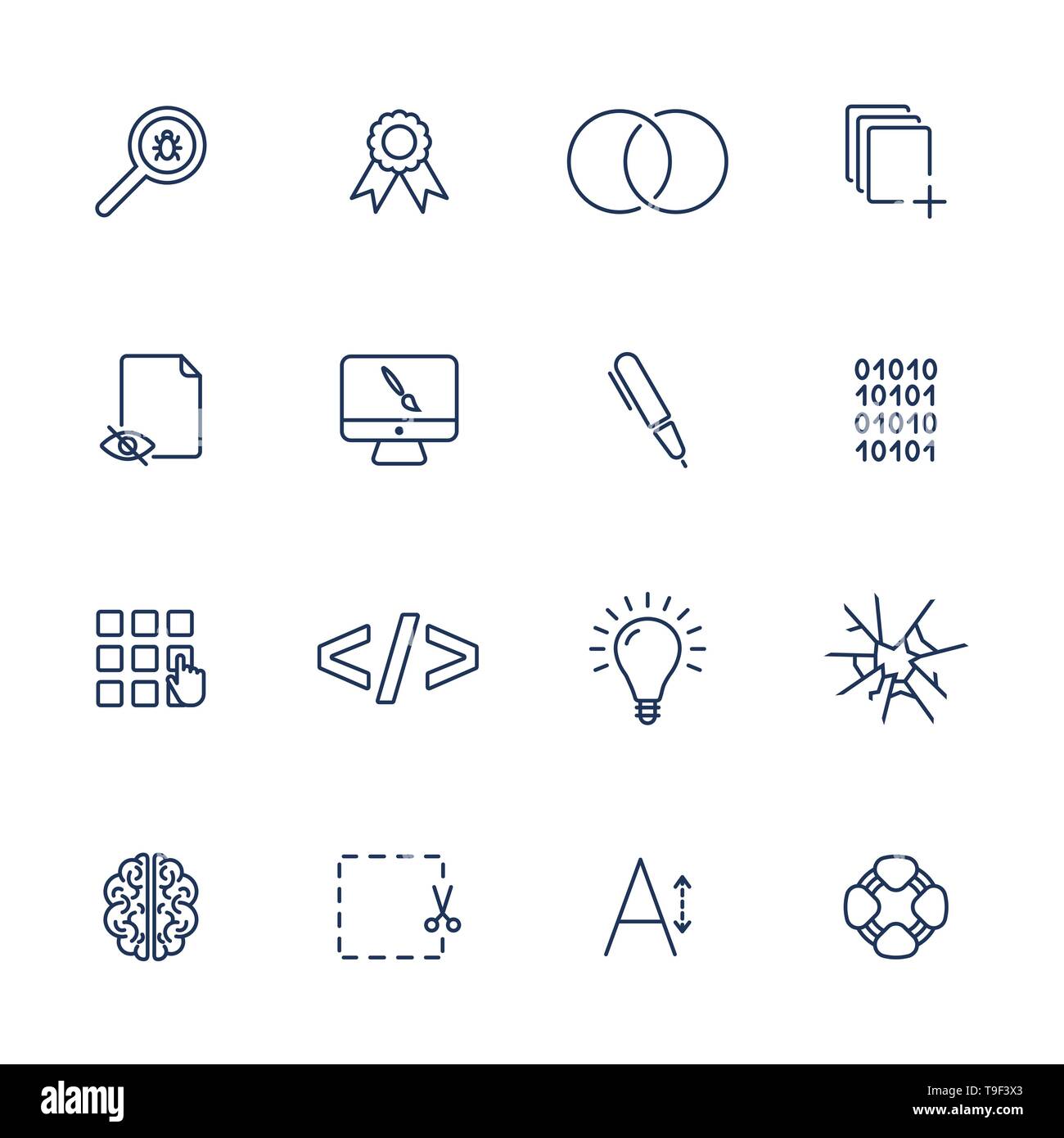Simple UI icons for app, sites, programs. Different UI icons. Simple ...