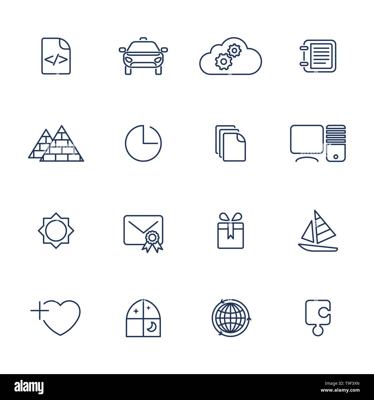 Simple UI icons for app, sites, programs. Different UI icons. Simple ...