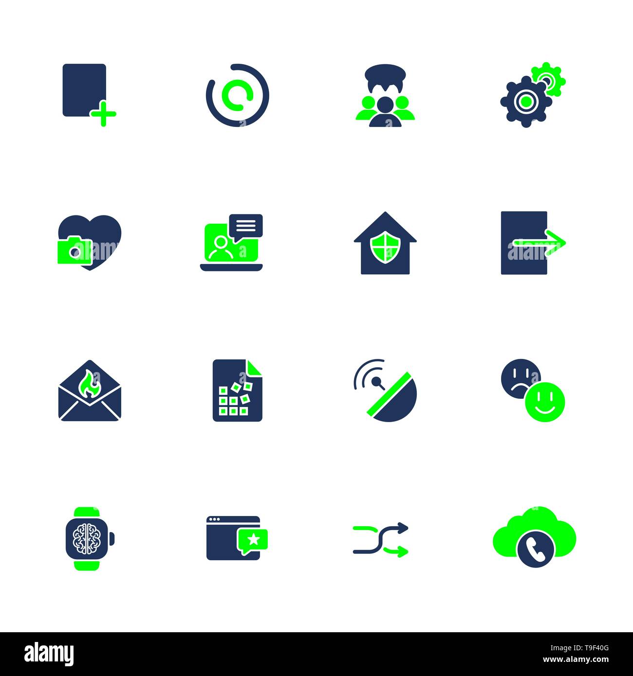Different icons for mobile apps, sites, programs. IT icons Stock Vector ...