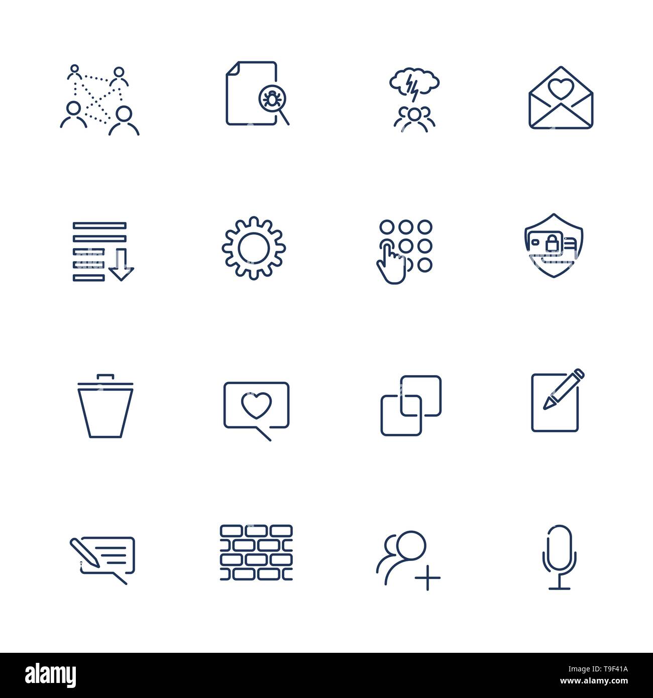 Simple icons for app, programs and sites. Set with different icons ...