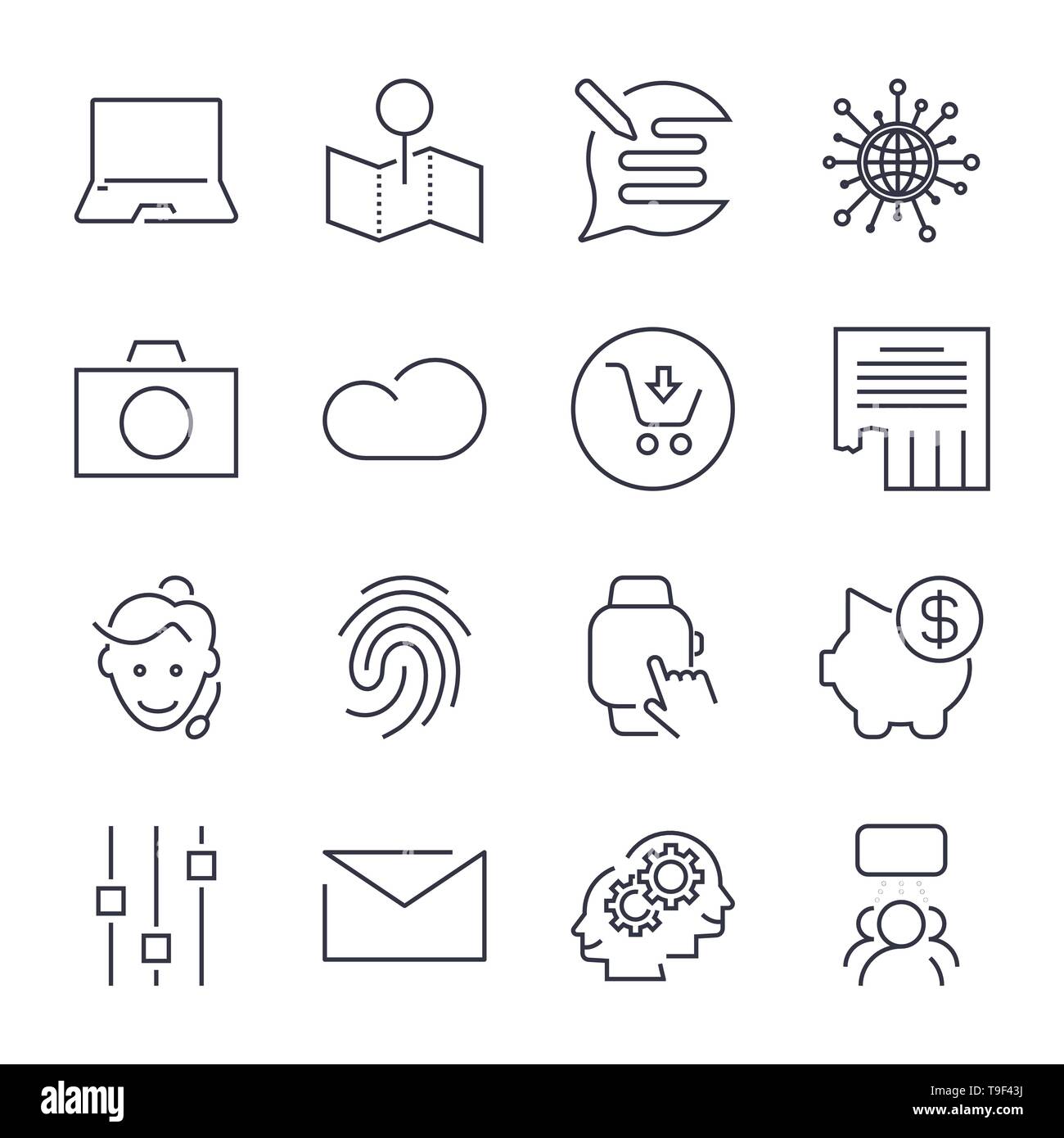 Different universal icons. Thin line and perfect vector for sites, apps ...