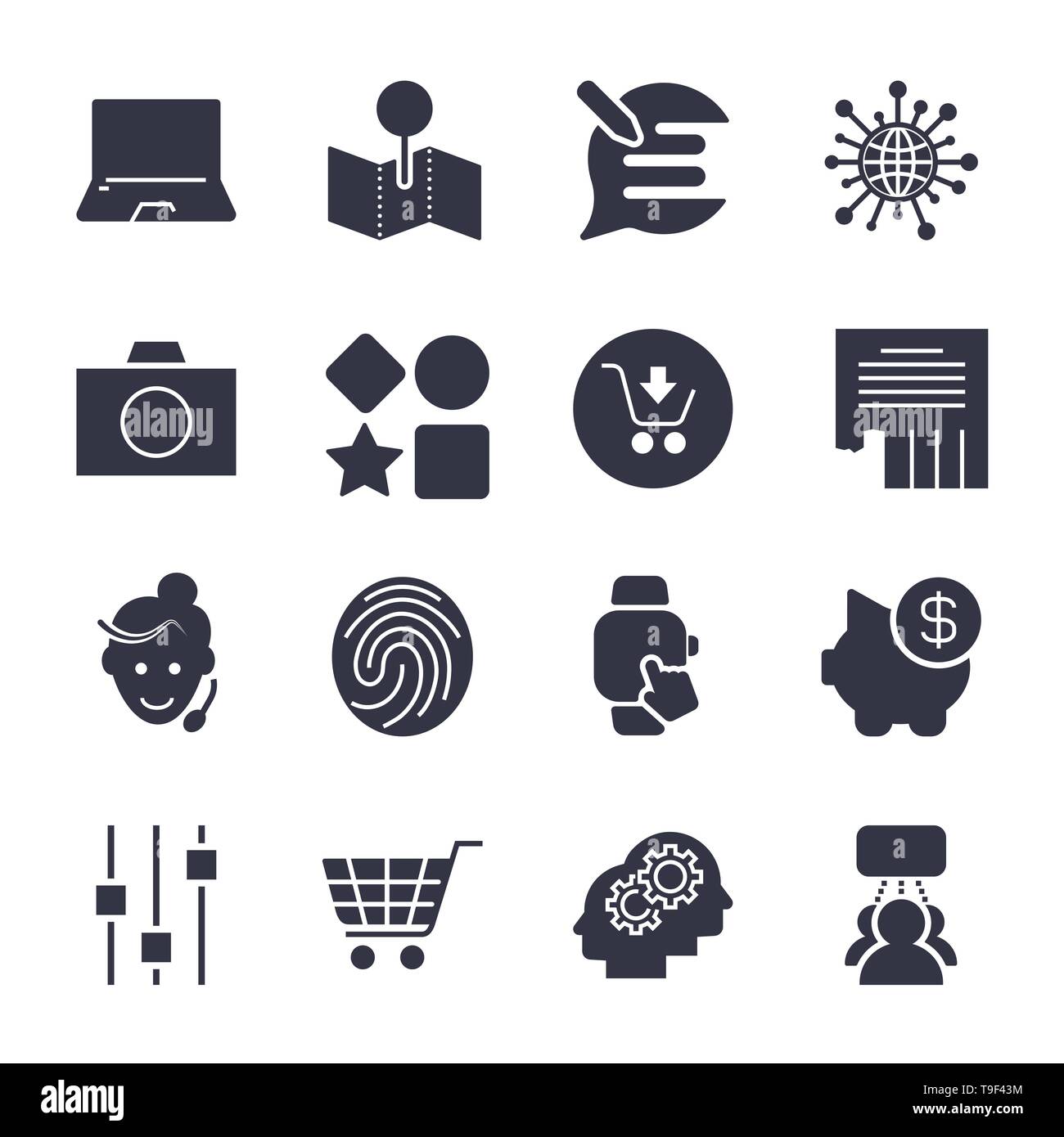 Different simple icons for apps, programs, sites and other. Univ Stock ...
