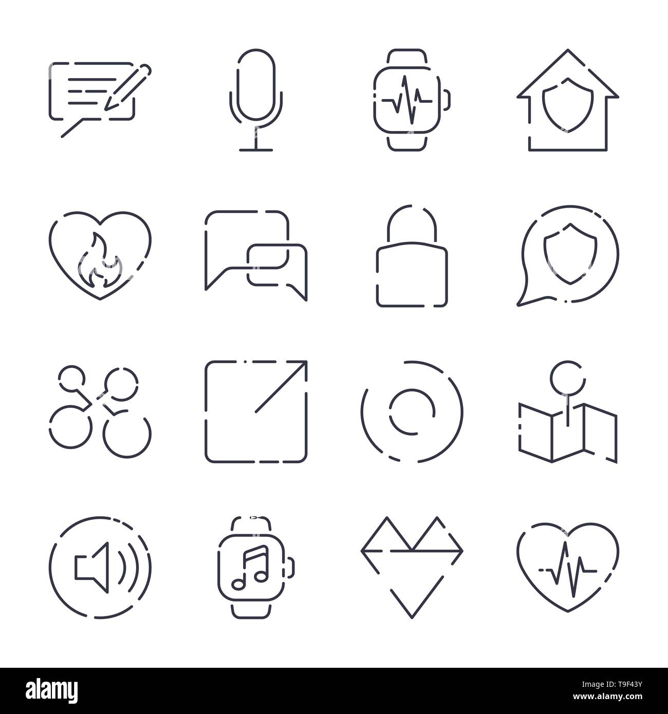 Simple icons set. Different icons for app, programs, sites and other ...