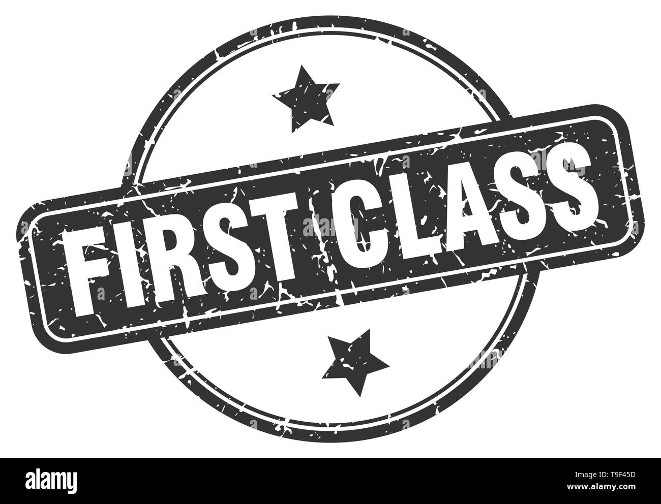first class round vintage grunge stamp Stock Vector Image & Art - Alamy