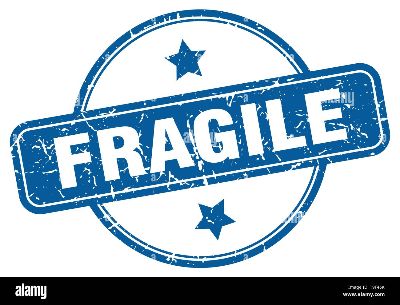 fragile round grunge isolated stamp Stock Vector Image & Art - Alamy