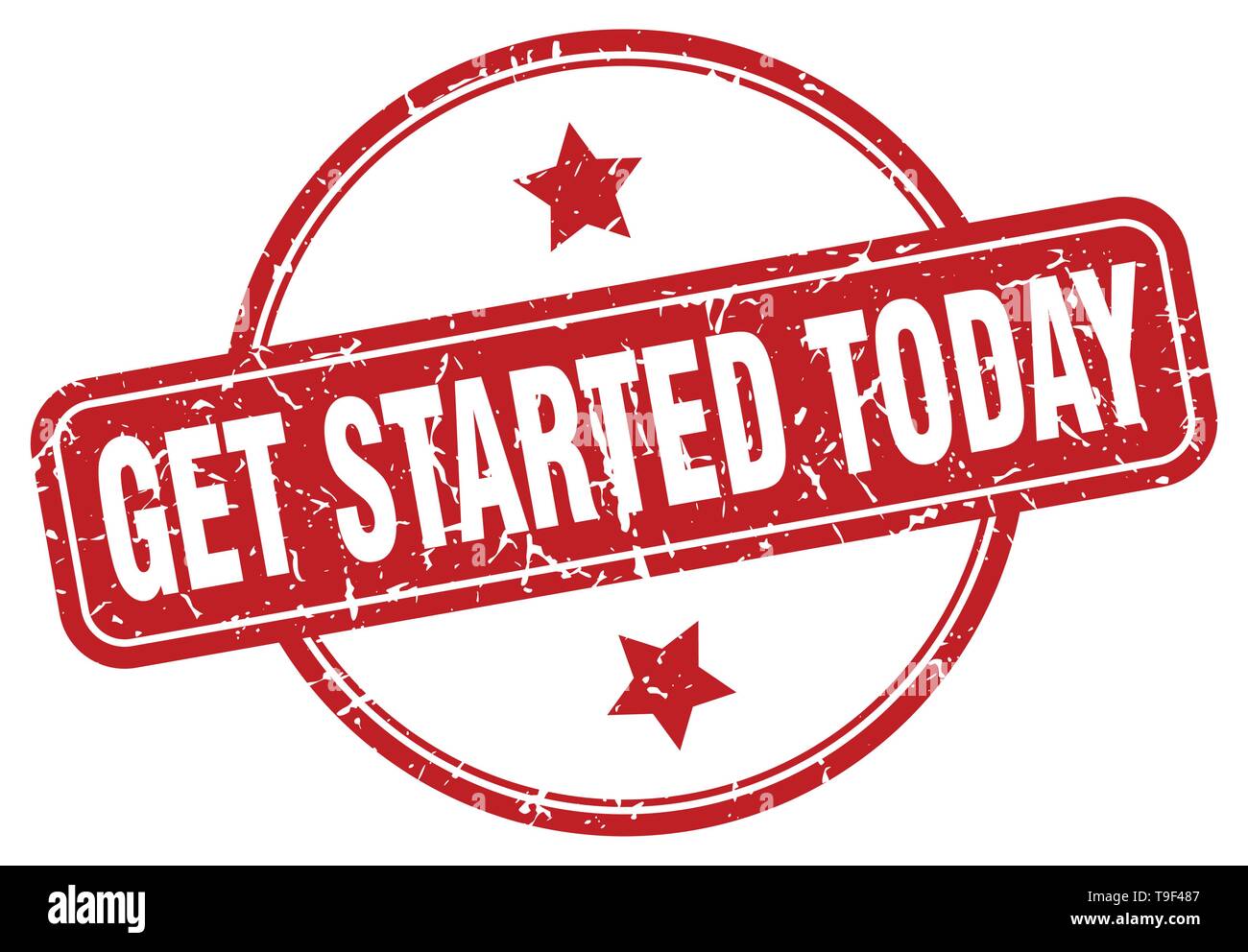 get started today vintage round isolated stamp Stock Vector Image & Art ...