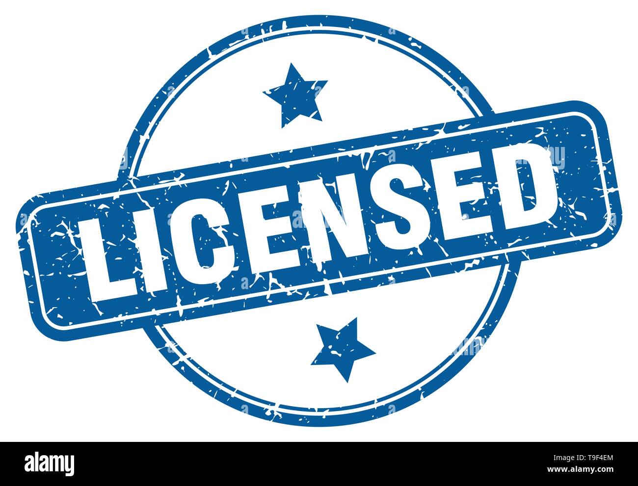 licensed round grunge isolated stamp Stock Vector Image & Art - Alamy