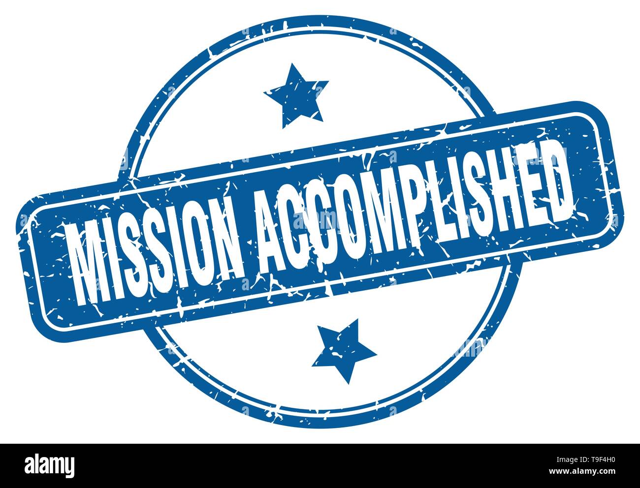 Mission complete blue round hi-res stock photography and images - Alamy