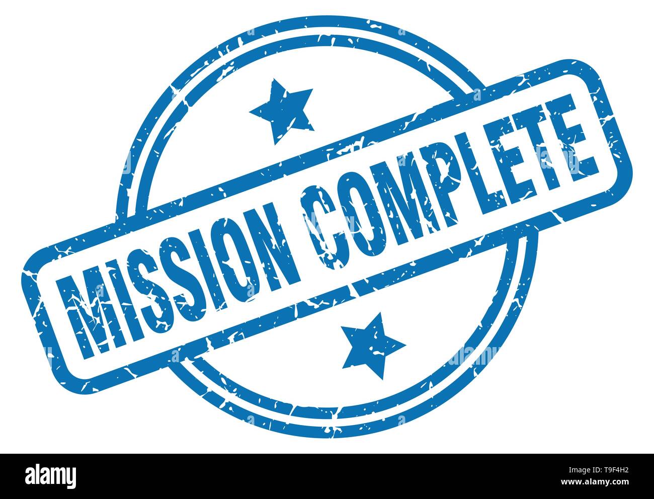 Mission complete blue round hi-res stock photography and images - Alamy