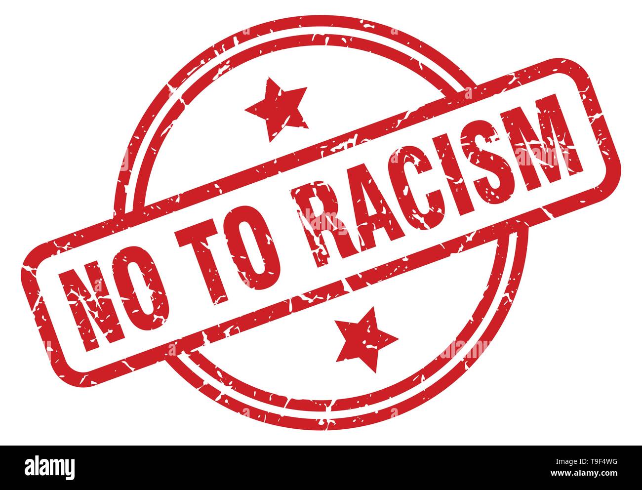 no to racism round grunge isolated stamp Stock Vector Image & Art - Alamy