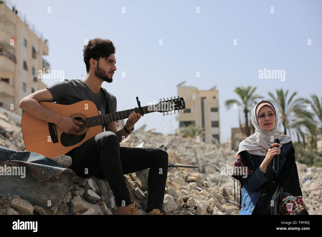 Gaza City, The Gaza Strip, Palestine. 18th May, 2019. Palestinian band ...