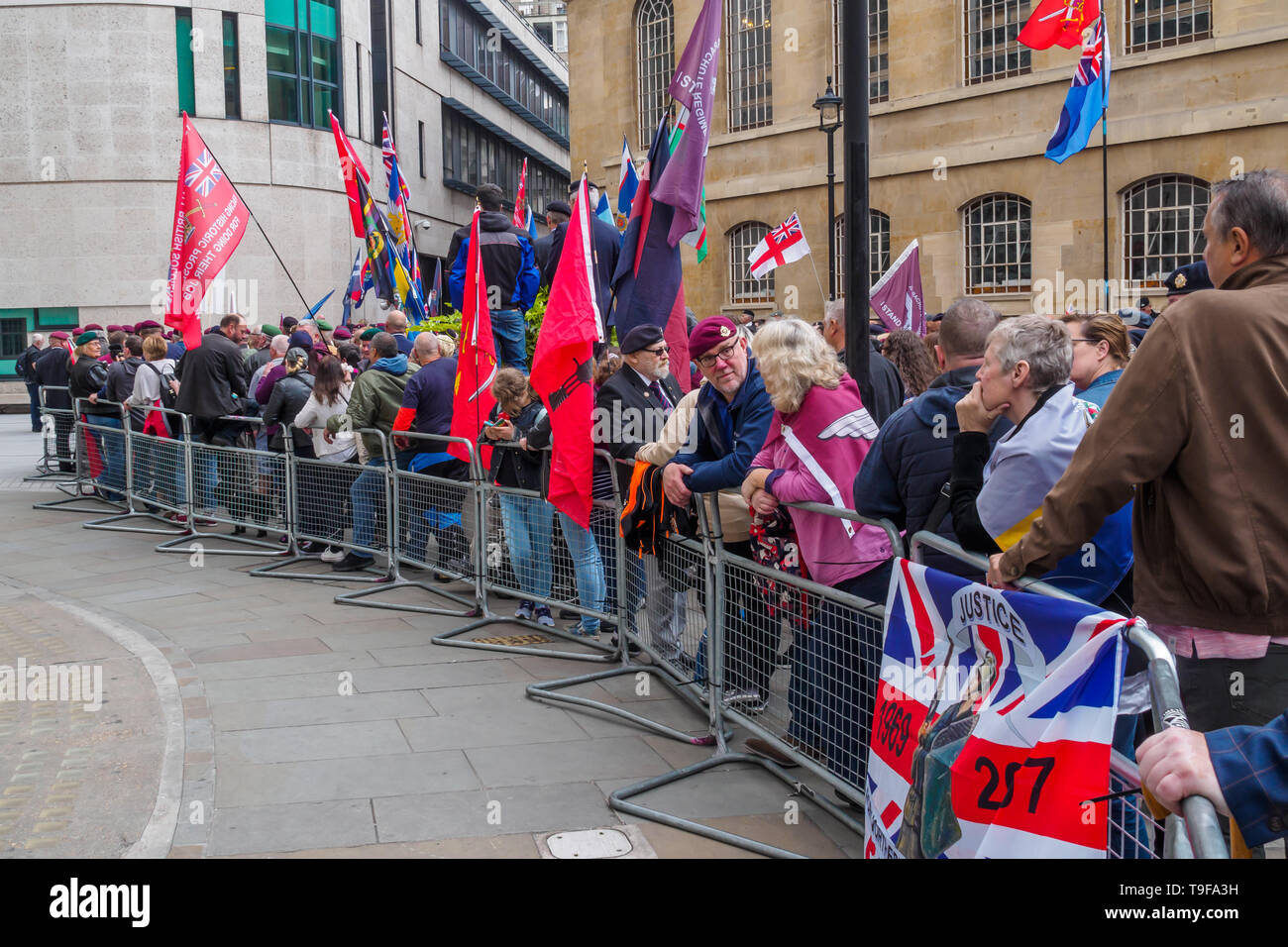 London, UK. 18th May 2019. At first the Army veterans, many wearing ...