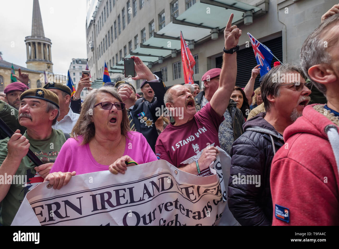London, UK. 18th May 2019. Army veterans, many wearing berets and ...