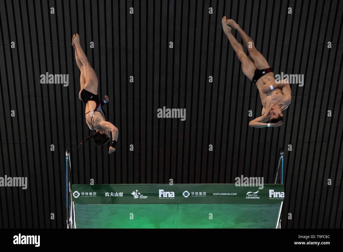 London, UK. 18th May, 2019. Vincent Riendeau and Caeli McKay of Canada ...