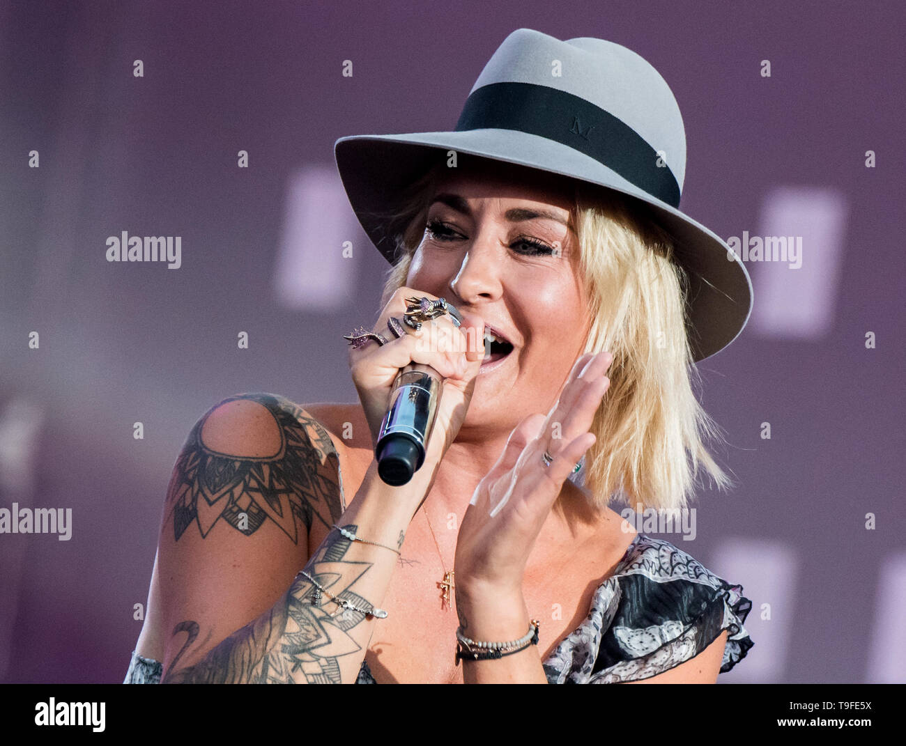 Hamburg, Germany. 18th May, 2019. Sarah Connor, singer, appears on ...