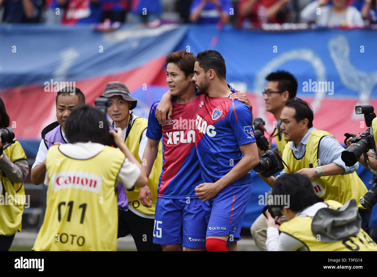 Tokyo, Japan. 18th May, 2019. Ryoya Ogawa (FC Tokyo), Diego Oliveira ...