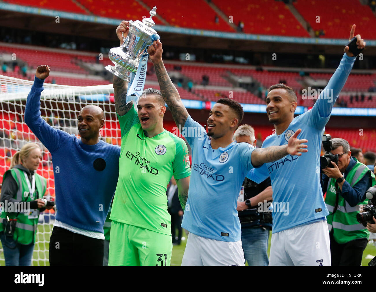 Ederson manchester city trophy hi-res stock photography and images - Alamy