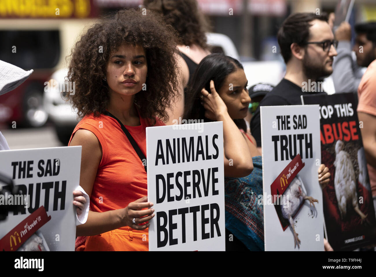 Los Angeles, CA, USA. 27th Feb, 2019. Animal rights activists seen ...