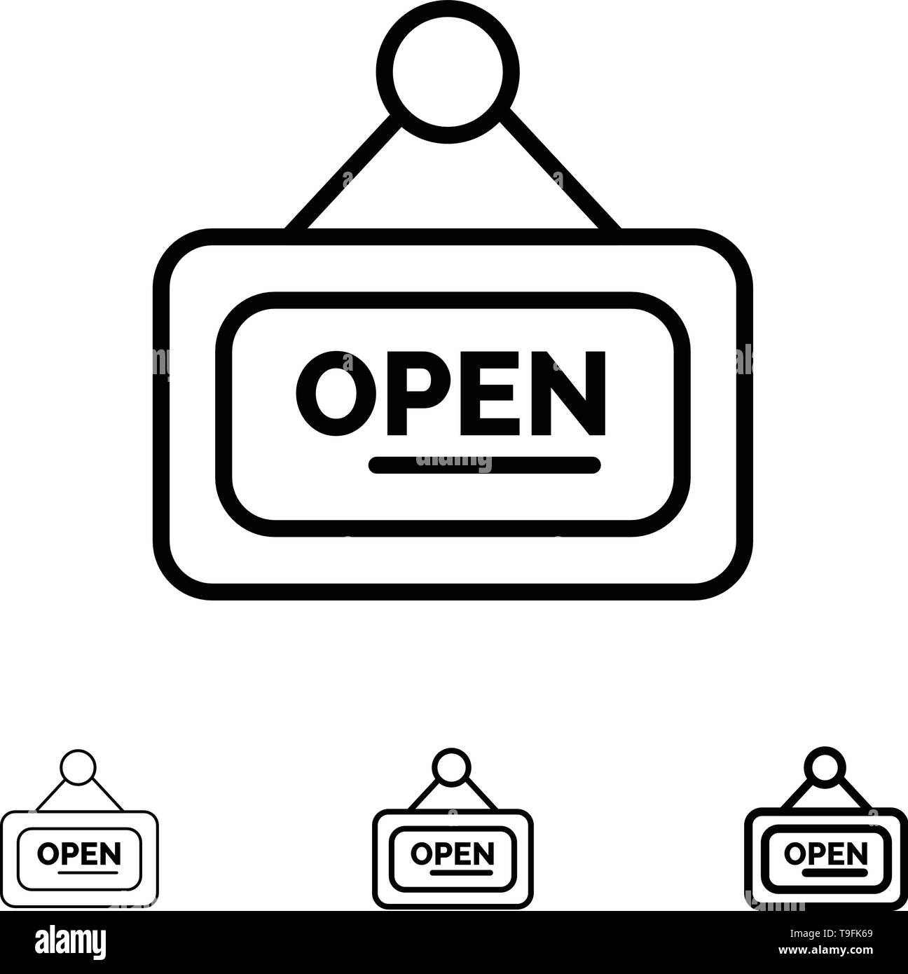 Open sign banner welcome notice Black and White Stock Photos & Images ...