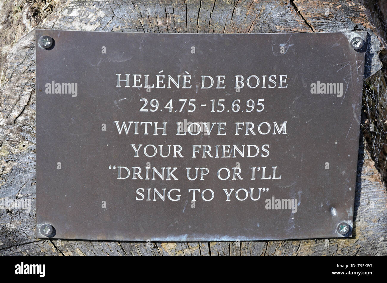 Tree and plaque to Helene De Boise, Letchmore Heath, Hertfordshire ...