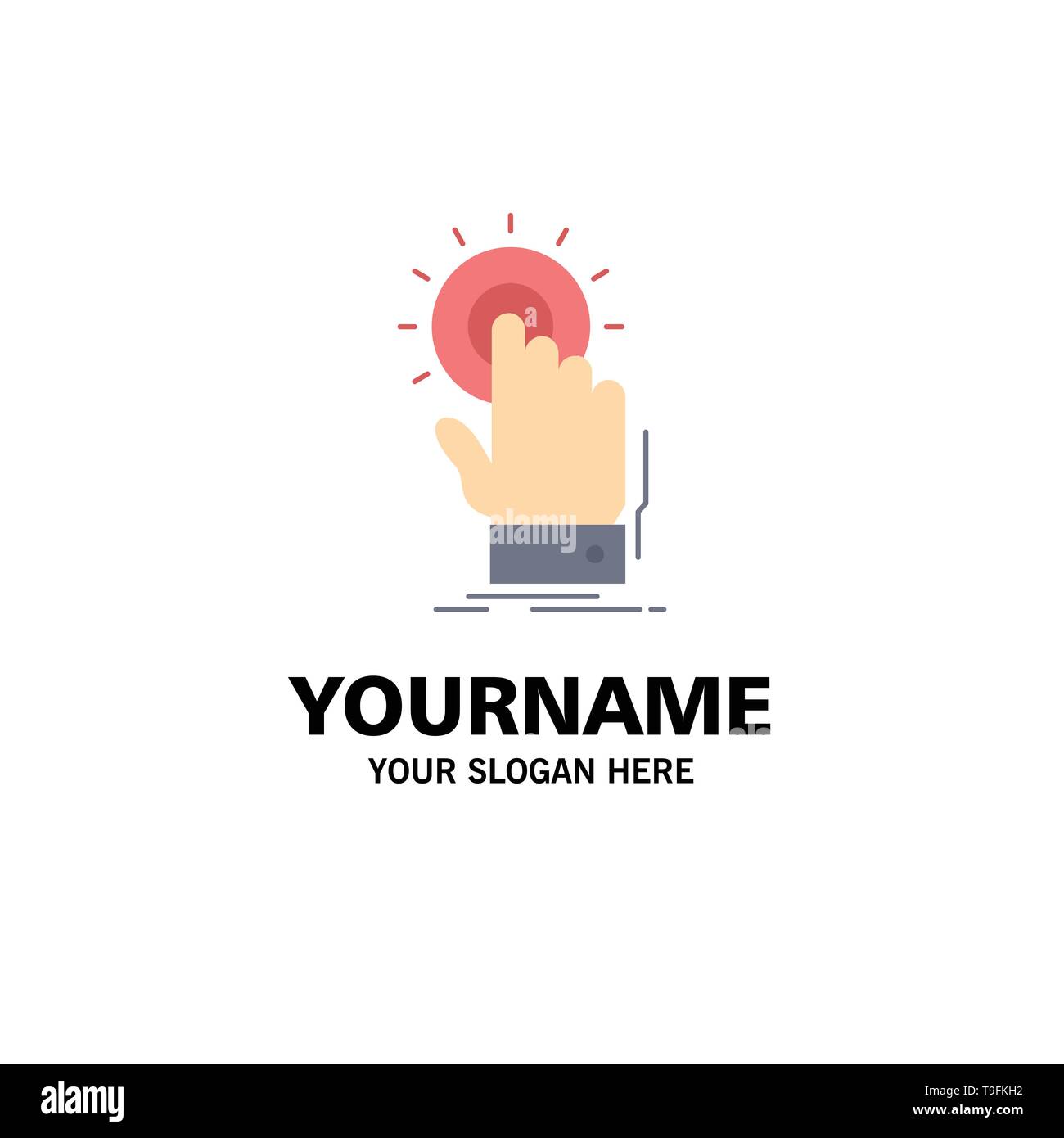 Man pressing start button on Stock Vector Images - Alamy