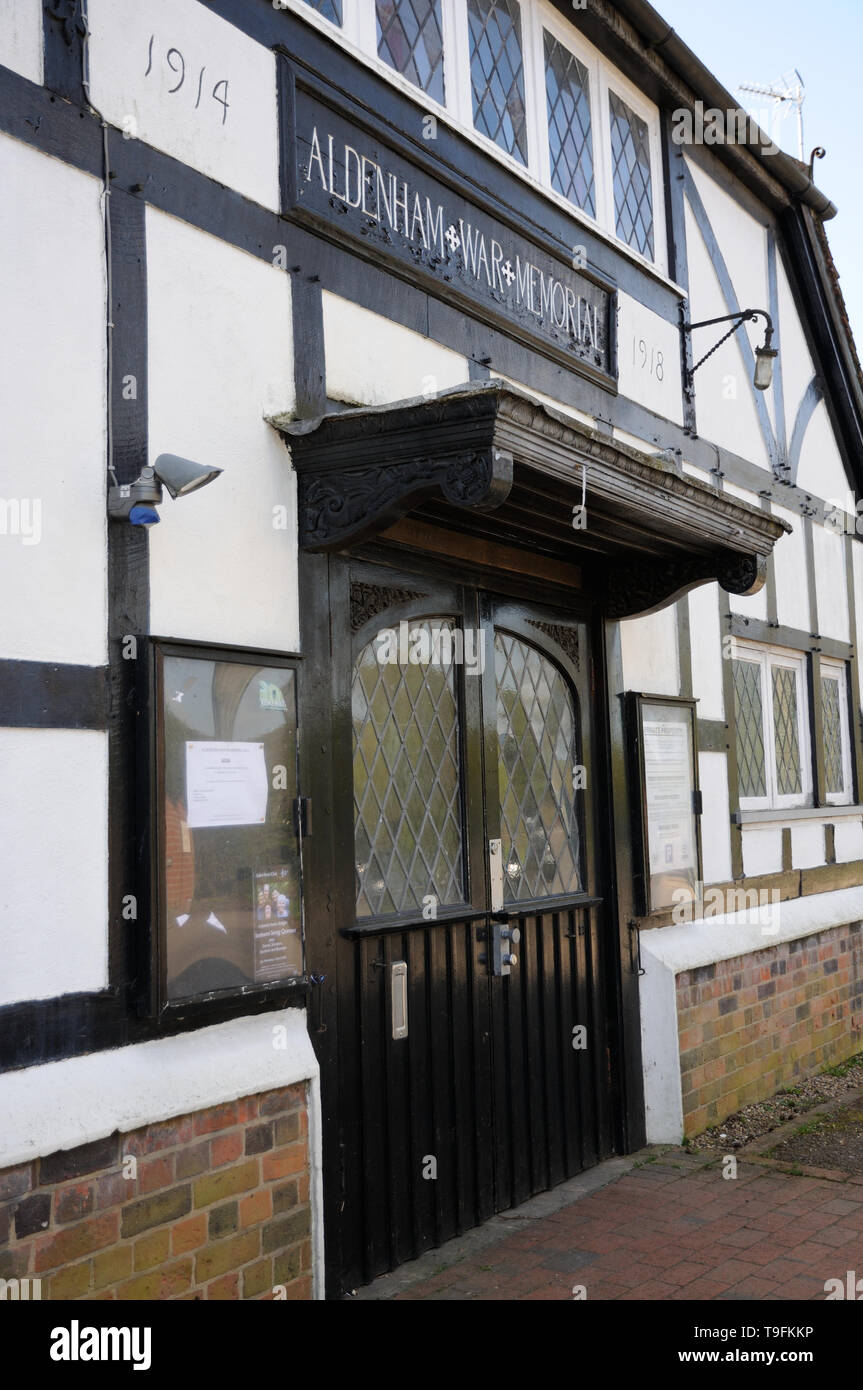 The Aldenham War Memorial Hall, Letchmore Heath, Hertfordshire. It is ...