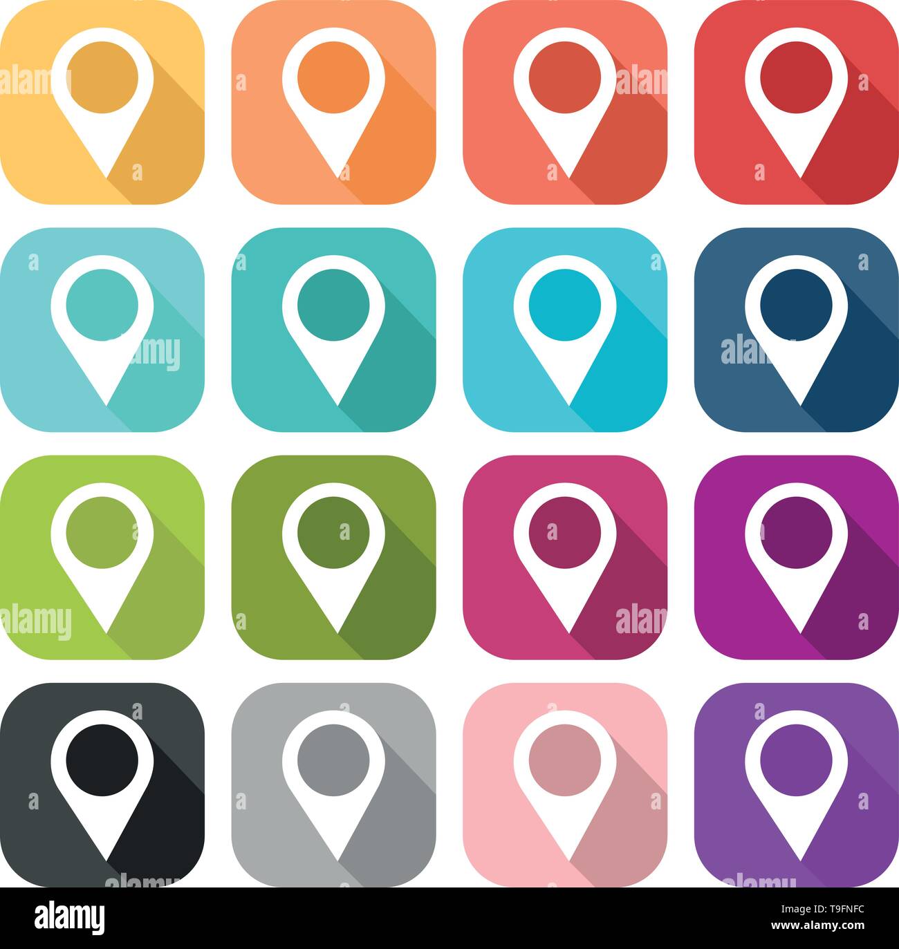 Set of pin-colored icons to indicate a location Stock Vector Image ...