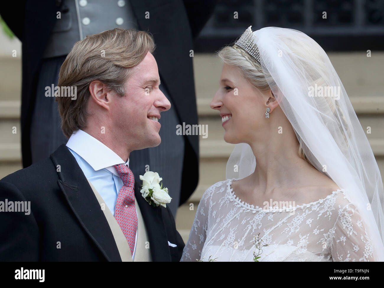 Newlyweds Thomas Kingston and Lady Gabriella Windsor on the steps of ...