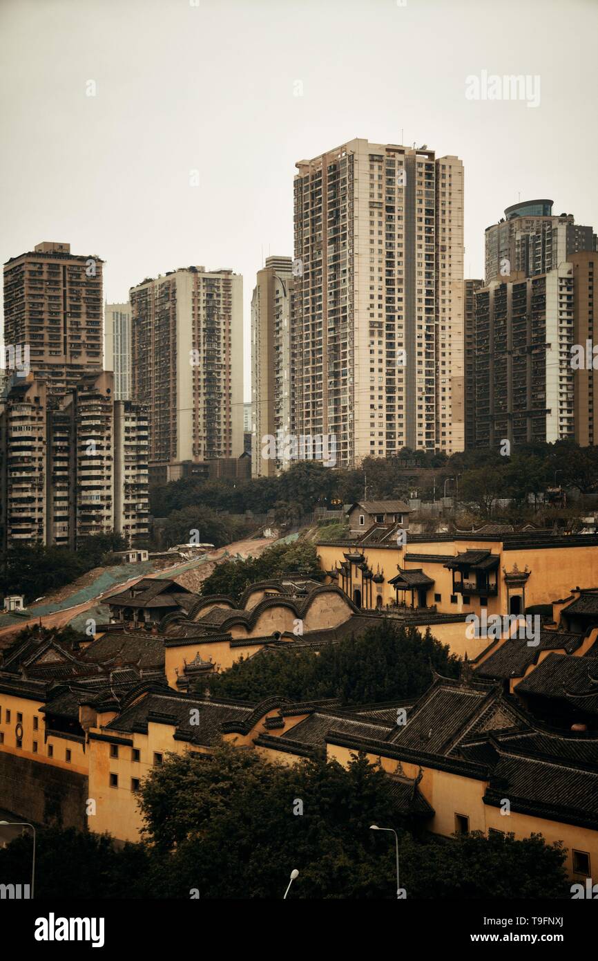 Aerial view of urban buildings and city skyline in Chongqing Stock ...