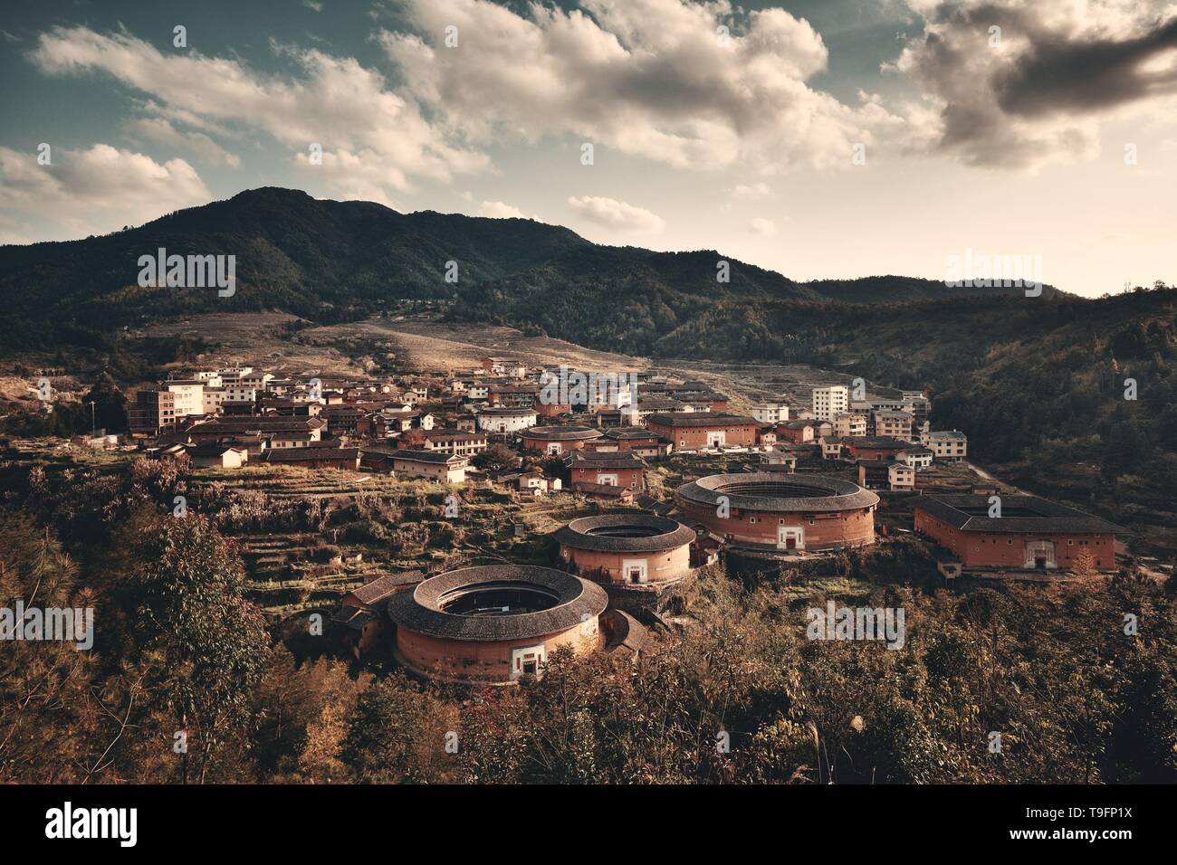 Traditional Tulou building is the unique dwellings of Hakka in Fujian ...