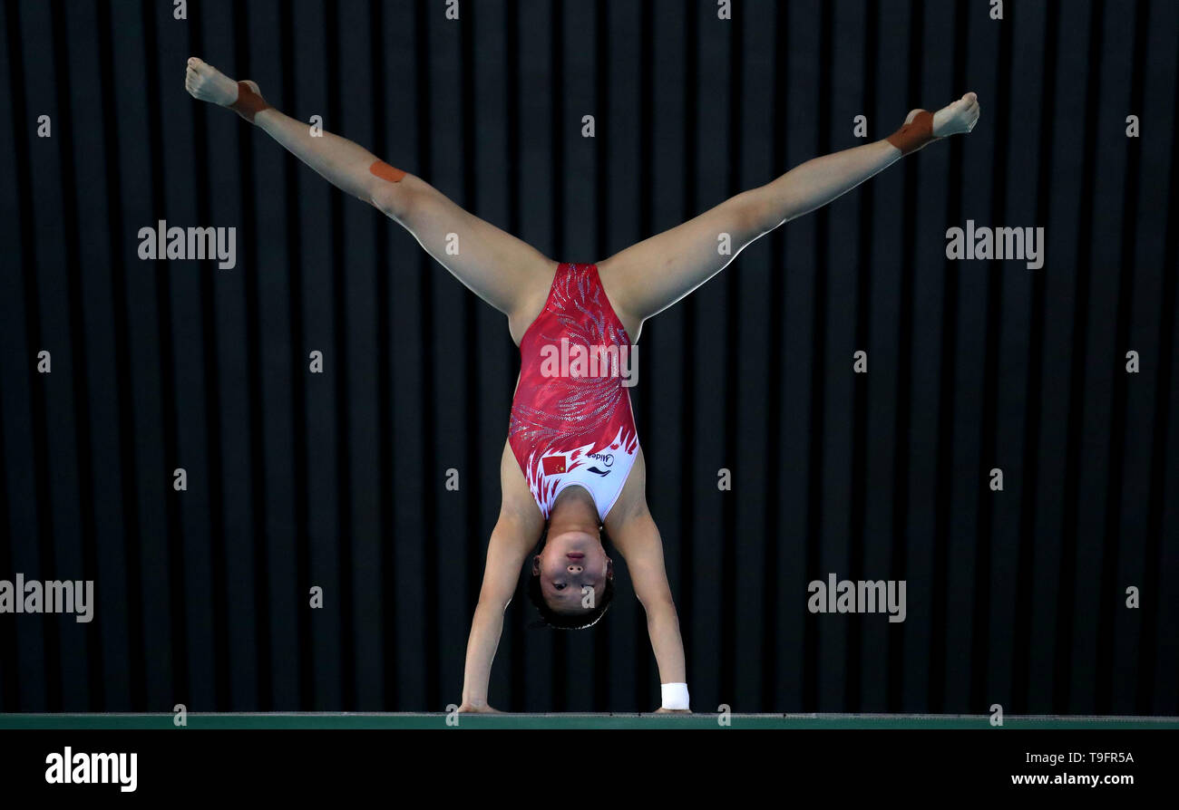 China's Yuxi Chen in the 10m Platform on day two of the Diving World ...