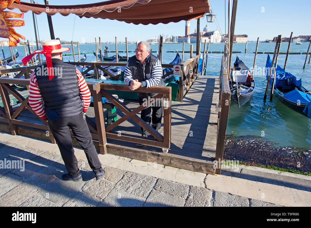Gondoliers and gondolas, Venice, Italy Stock Photo - Alamy