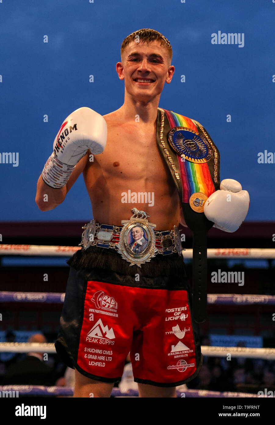 Brad Foster celebrates victory after beating Ashley Lane during their ...