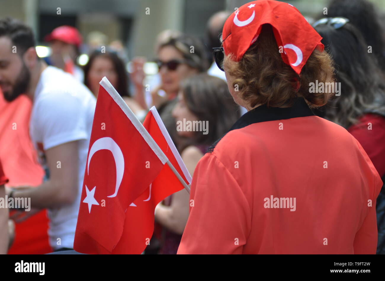 Thousands of people seen participating at the annual Turkish Day Parade ...