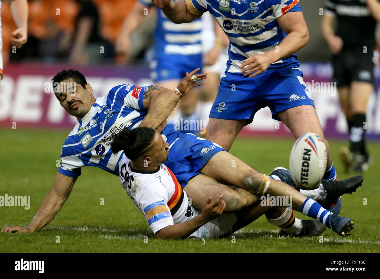 Bradford Bulls Davd Foggin-Johnston gets clattered by Halifax's Will ...