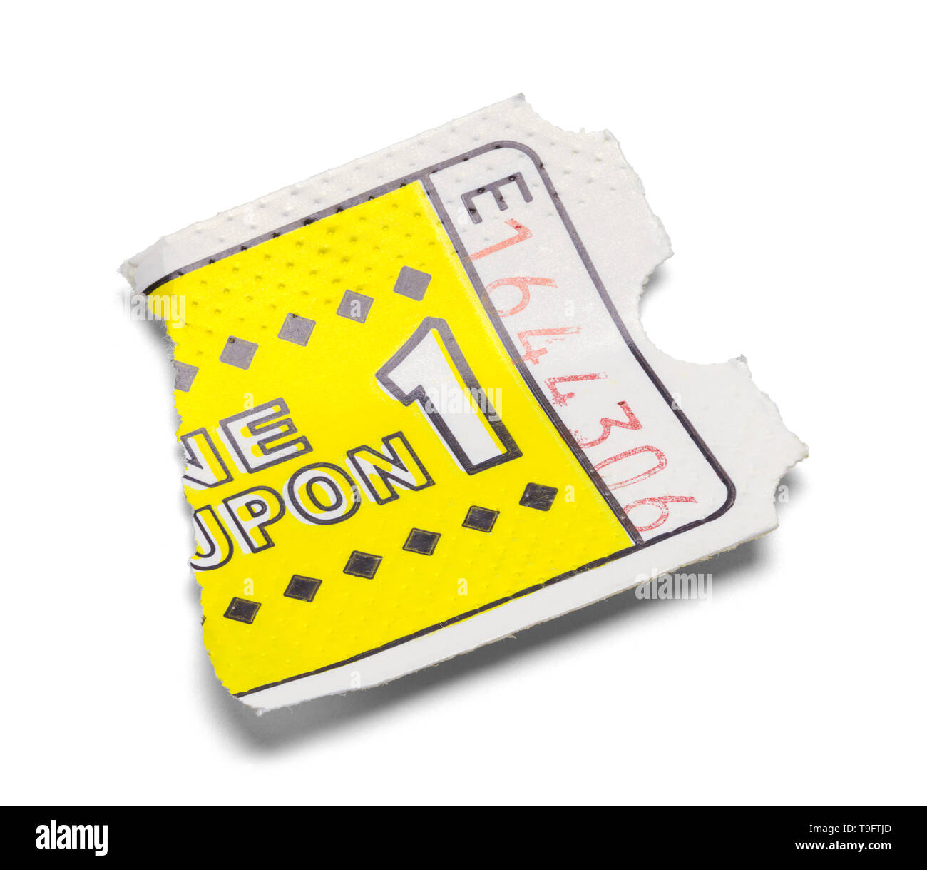 Torn Game TIcket Isolated on White Background Stock Photo - Alamy