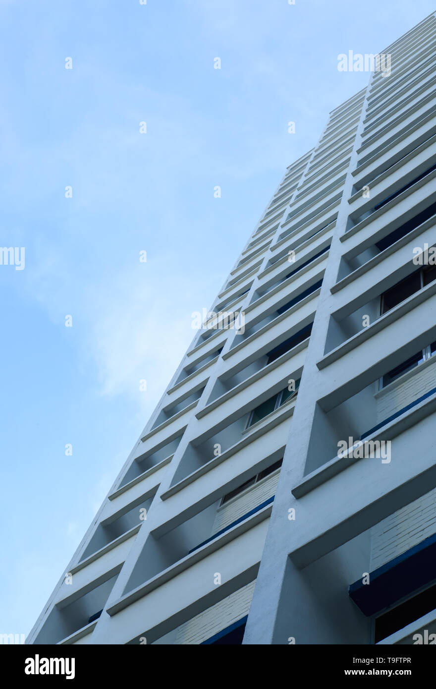 bottom view high rise residential property in urban living style Stock ...