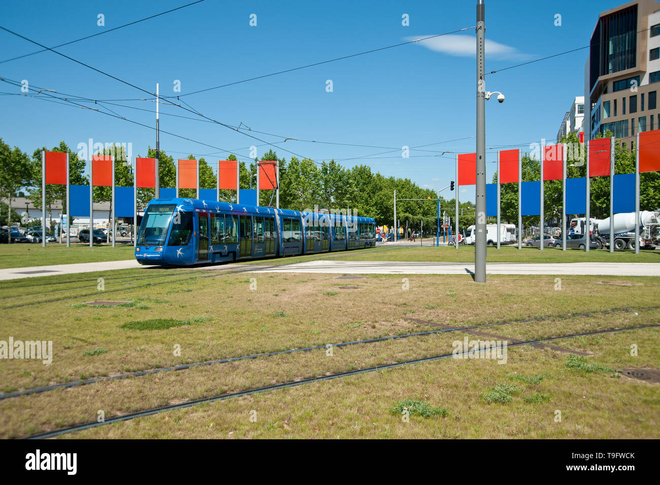 Montpellier, Tramway, Linie 1, Port Marianne Stock Photo - Alamy