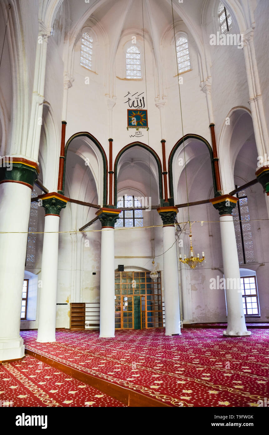 Nicosia, Cyprus - Oct 4th 2018: Beautiful interior of muslim Selimiye ...