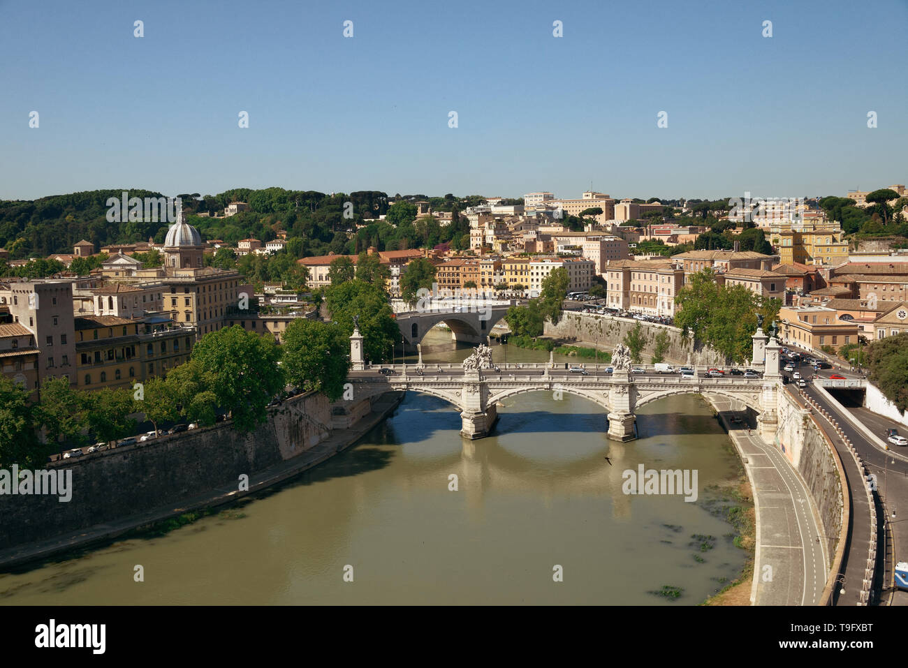River Tiber and Rome ancient architecture, Italy Stock Photo - Alamy