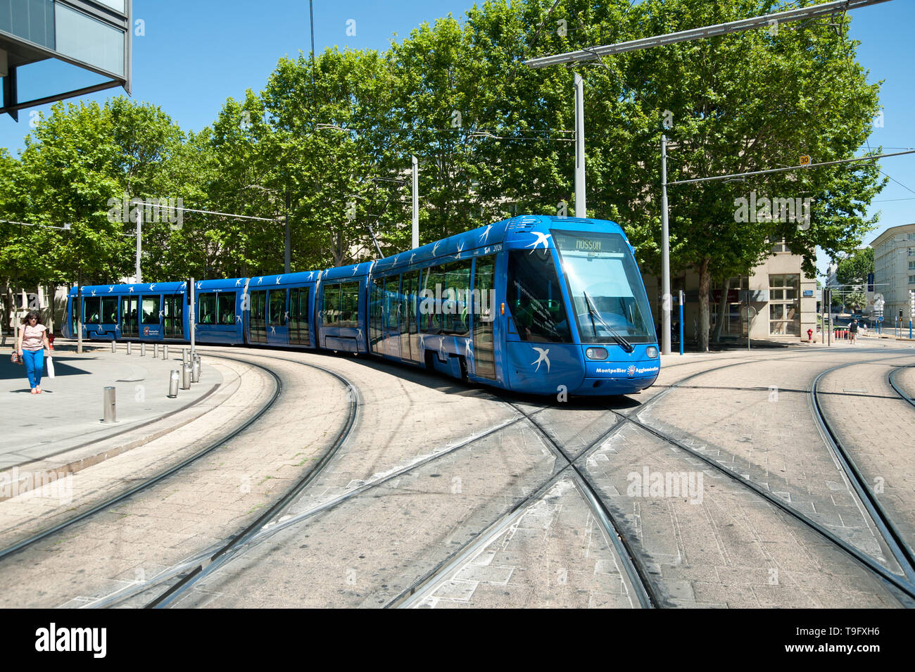 Montpellier, Tramway, Linie 1, Place de l'Europe Stock Photo - Alamy