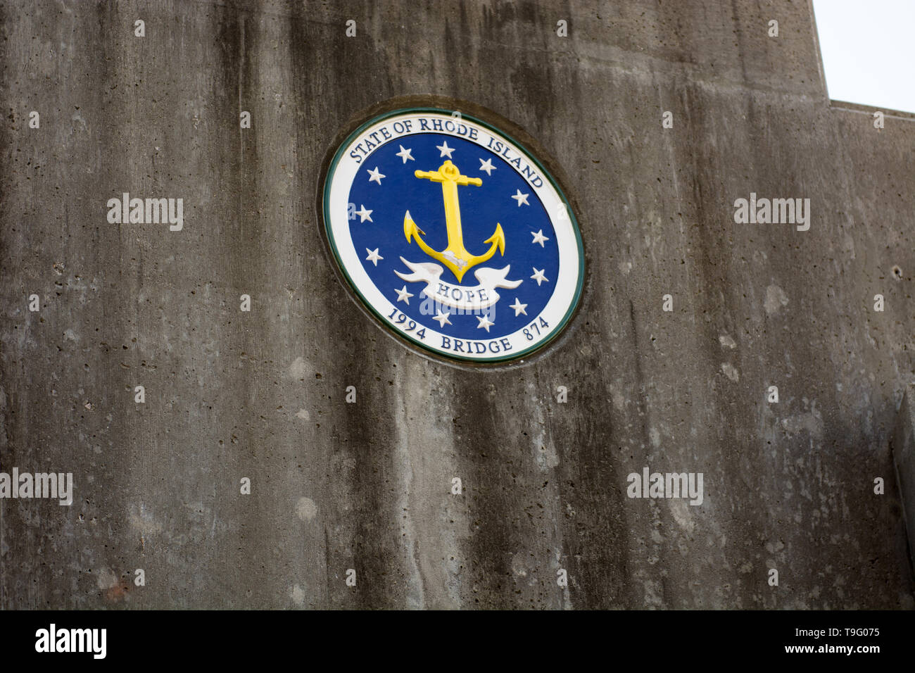 Rhode Island State seal on Bridge 874, Providence, Rhode Island, USA ...