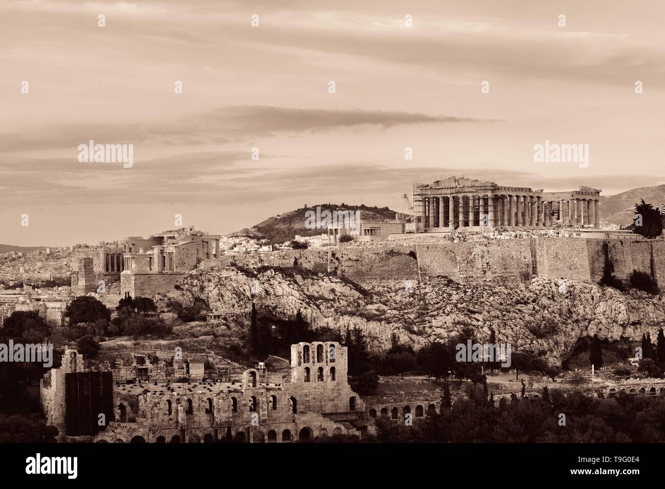 Athens skyline sunrise viewed from mountain top, Greece Stock Photo - Alamy